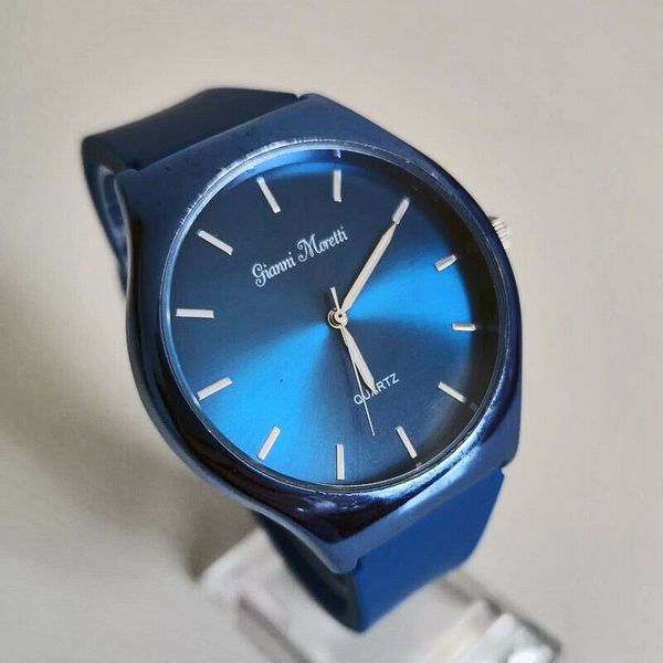 Gianni Moretti S565S men’s women’s unisex quartz wristwatch big blue ...