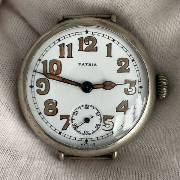 WW1 TRENCH Watch PATRIA Louis Brandt Military Wristwatch 33mm RUNS ...