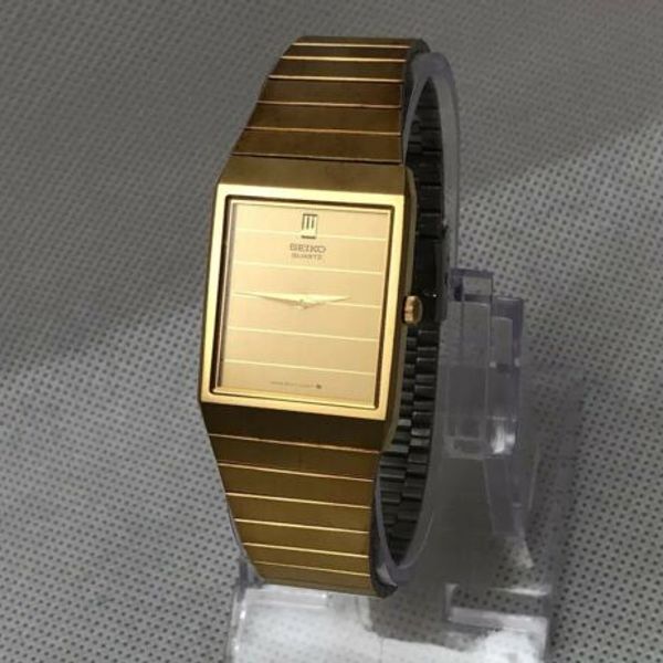 Vintage Seiko 6530-5199 Rectangle Gold Tone Men's Dress Watch ...