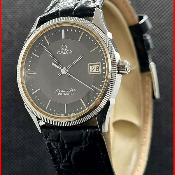 Omega Seamaster Pie Pan 196.0232 Quartz 1342 Coin Edge Bezel Black Dial ...