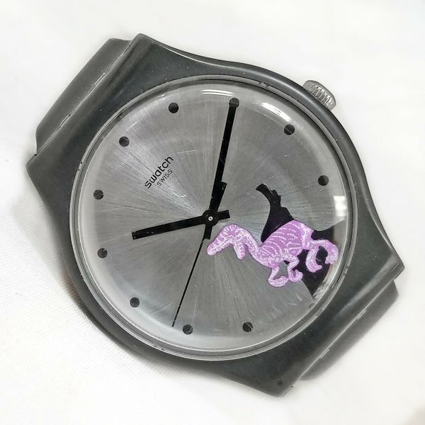 Swatch Swiss Pinkosaure Watch Dinosaur Raptor Black 40mm Mens | WatchCharts