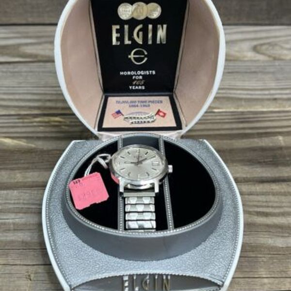 AS-IS NOT WORKING FOR PARTS Vintage Elgin Stainless Steel Watch ...