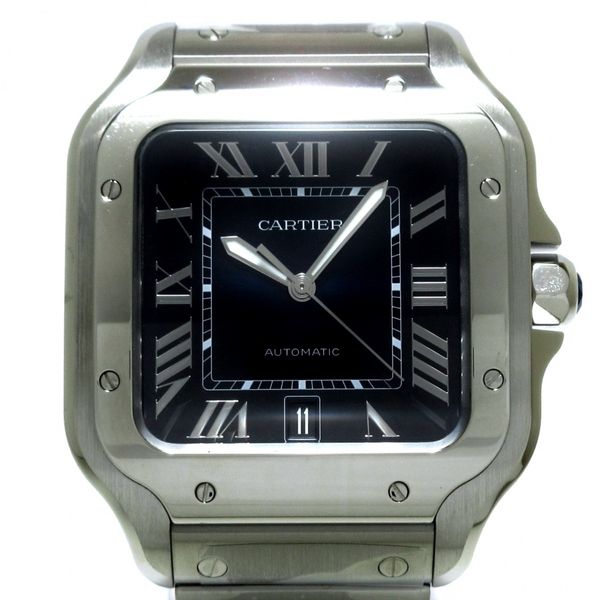 [New] [Used] Cartier Santos de Cartier LM Watch SS Navy | WatchCharts ...