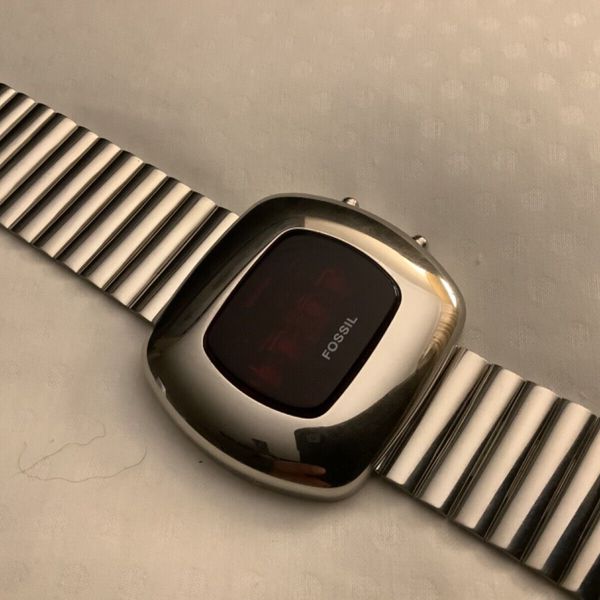 Vintage Fossil 2002 LED Digital Mens Watch JR-7749 Not Working Parts ...