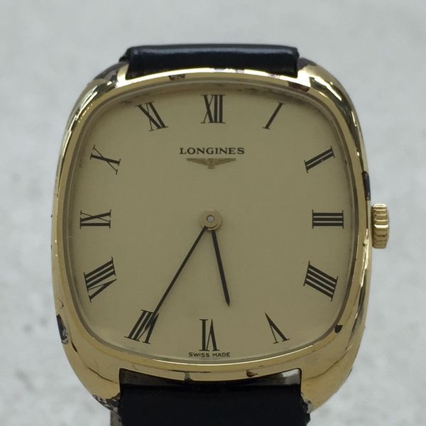 [Used] LONGINES 70s / Square hand-wound watch / Analog / GLD / BLK ...