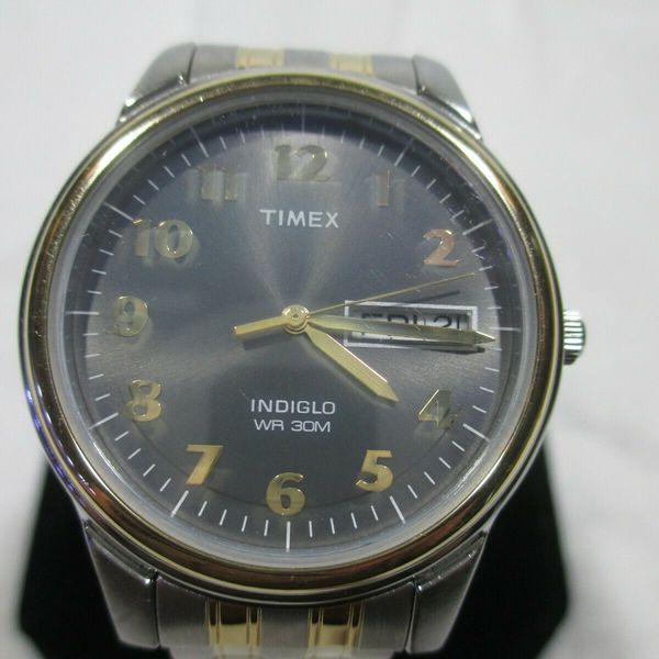 Timex Men's Grey Dial Two Tone Expansion Watch T26481 New Battery ...