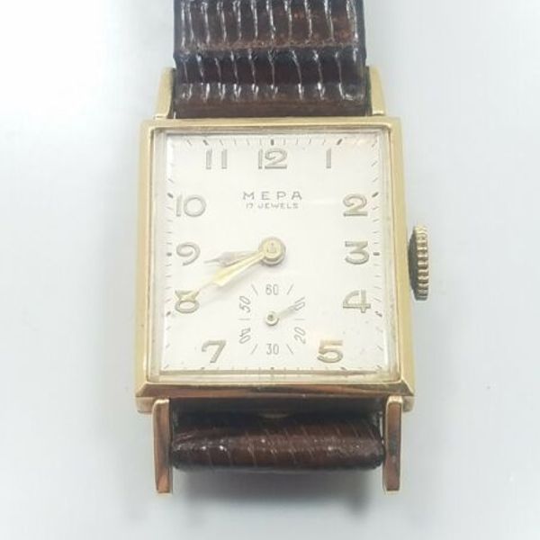 Vintage Great 14k Yellow Gold Mepa 17 Jewels Wrist Watch | WatchCharts ...