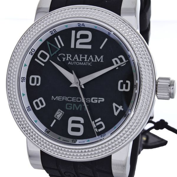 Graham Mercedes GP Time Zone Automatic Black Carbon Fiber Dial Watch AN ...