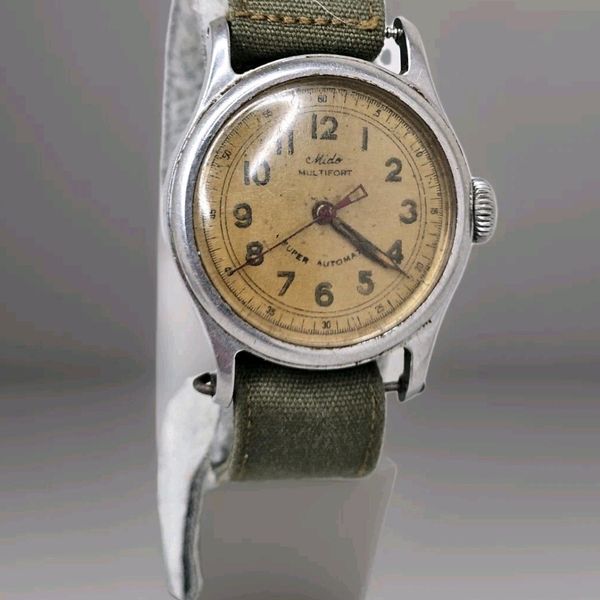 Mido Multifort WWII Military Super Automatic Stainless Steel Vintage ...
