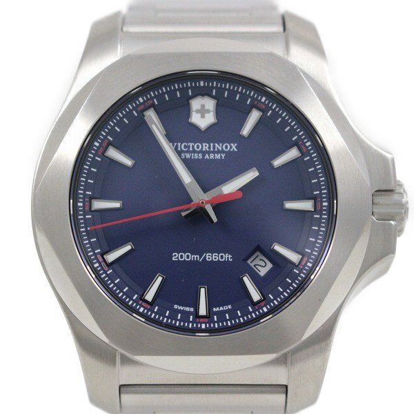 [Used] Victorinox INOX INOX quartz men's watch blue dial genuine SS ...