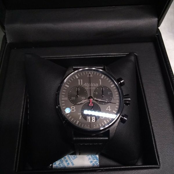 Alpina 1883 GENEVE Startimer Pilot Chronograph Big Date Shadow Quartz ...
