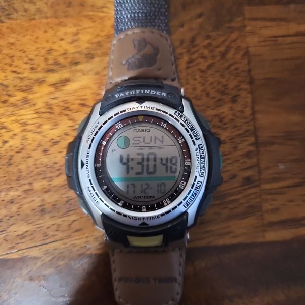 Casio Pathfinder Digital Watch 2632 PAS-400B Fishing Timer Backlight ...