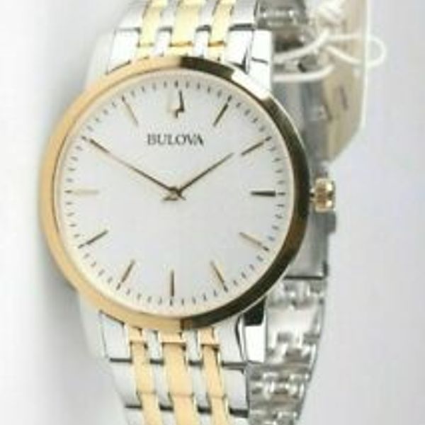 【FREE SHIPPING】 Watch Bulova 38mm two tone stainless steel 98a208 mens ...