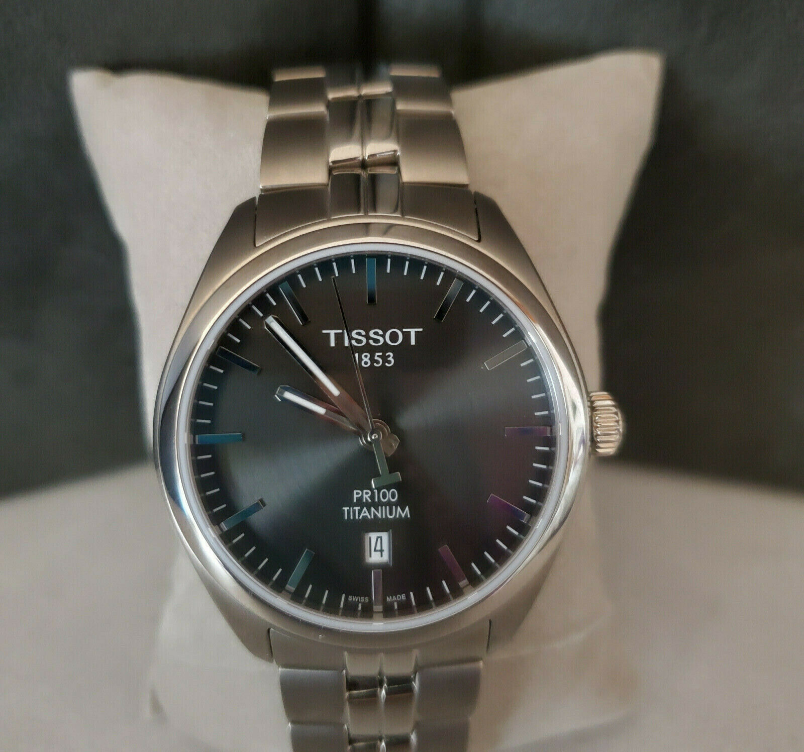 Mens Tissot 1853 PR100 Titanium Watch. 39mm. Titanium strap. Water ...