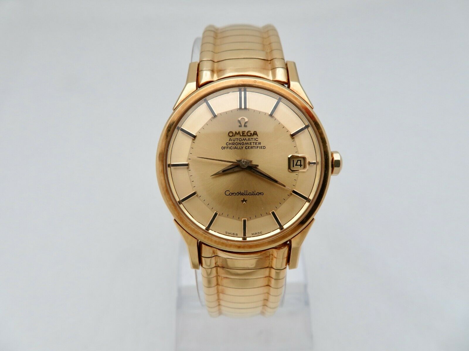 1965 18K Solid Gold Omega Constellation Pie Pan Dial Dog Leg Lugs 168.005 RARE | WatchCharts ...