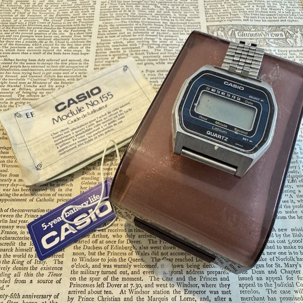 Casio Vintage Module No.155 Case Manual & Tag With Watch A/F 1983 ...