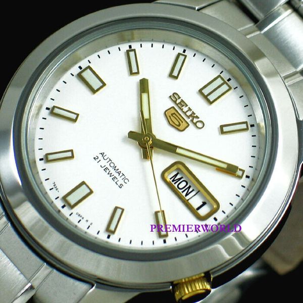 Seiko 5 Automatic SNKK07 SNKK07K1 Men Day Date Steel Watch Free Ship ...