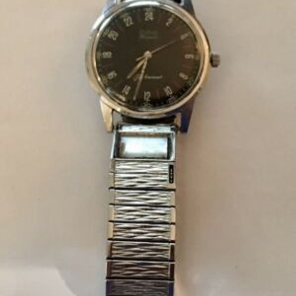 ZODIAC HERMETIC JET AERONAUT 17J STAINLESS STEEL WR MENS WATCH true 24 ...