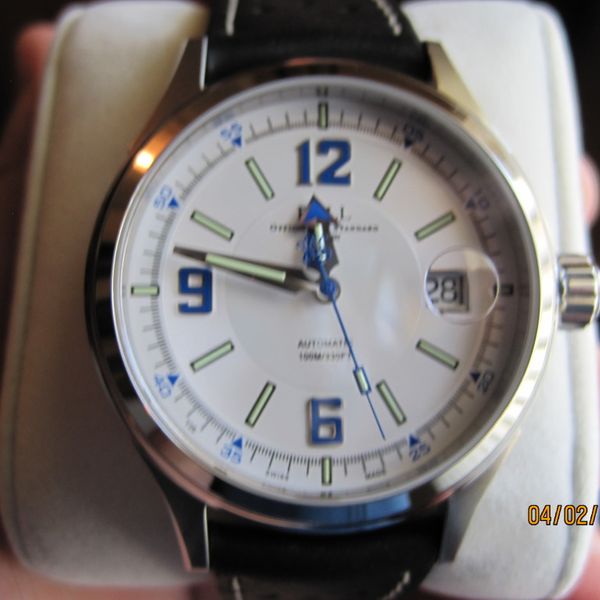 FS: Ball Fireman Racer, White Dial w/ blue SOLD | WatchCharts Marketplace