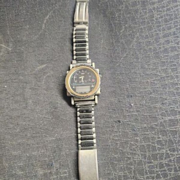 Vintage Timex Zulu Dual Time Analog Digital Menâ s Watch Non Working ...