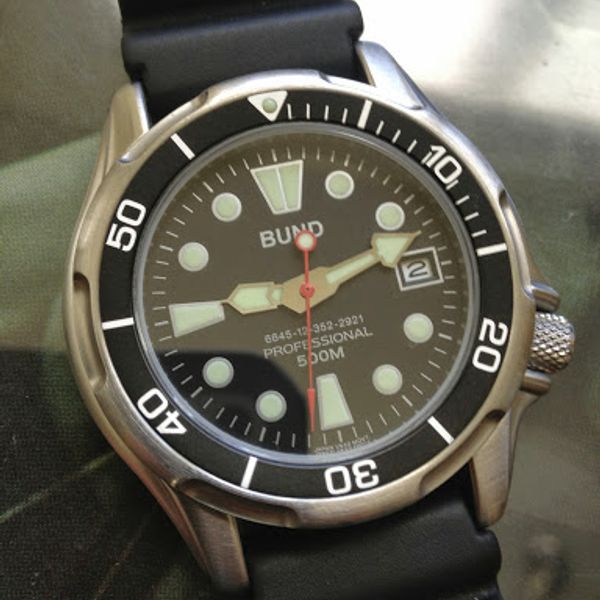BUND Divers watch German Military 500M with Bonetto Cinturini Strap Not ...