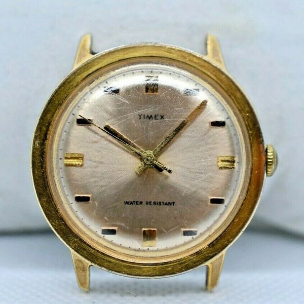 Vintage 1972 Timex Marlin Gold Tone Mechanical Watch - 26060 2472 ...