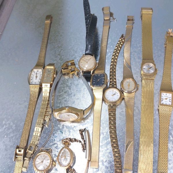 Collection of 21 Rolled Gold/Plated Watches Seiko, Rotary....Scrap ...