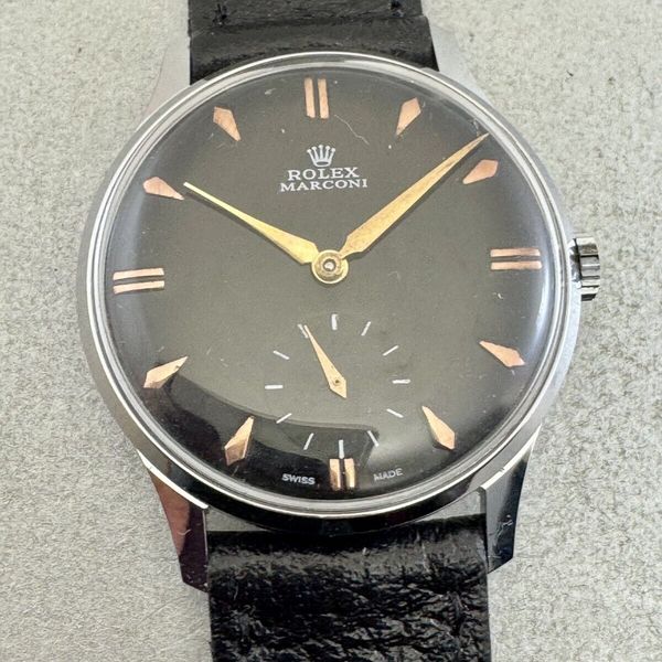 VINT Rolex Marconi black dial swiss made wind up ca 57 NO RESERVE PRICE ...