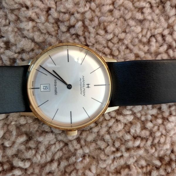 [FS] Hamilton Intramatic 38mm - Gold + 2 Hirsch straps + Deployant ...