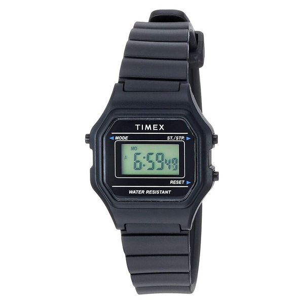 Timex Women's Gray Dial Black Resin Band Digital Mini Quartz Watch ...