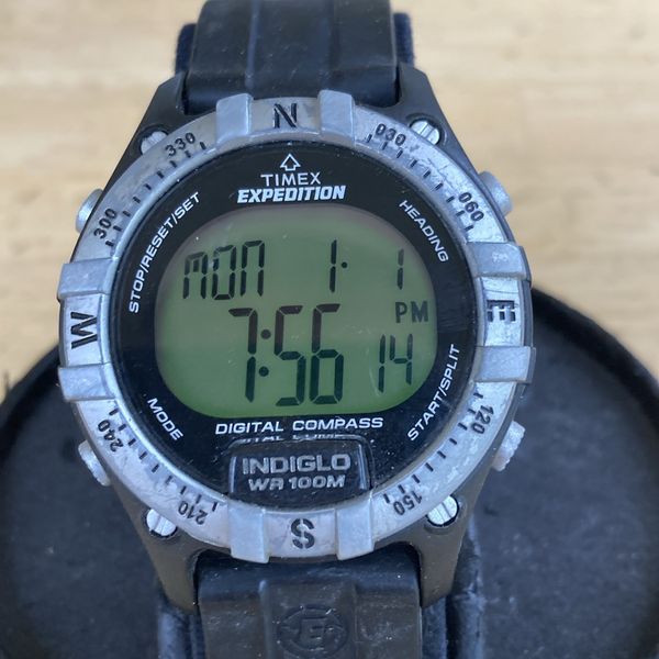 Mens Timex Expedition Digital Compass Watch Indiglo New Battery, Tested ...