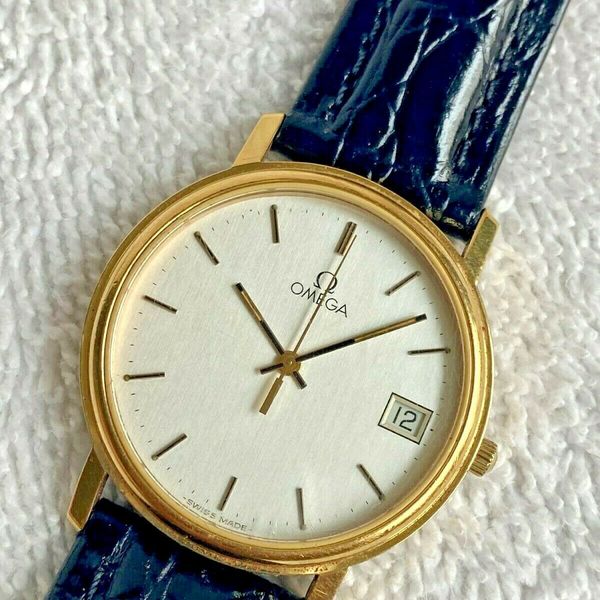 OMEGA Slim ETA 255.111 Six 6 Jewels Quartz Calendar Swiss Made ...