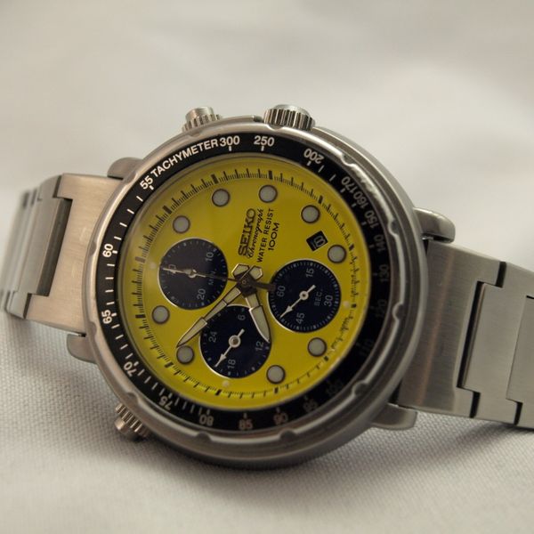 FSOT: Seiko Yellow and Blue Italian Chrono SLP013P1 cal. Y187 ...