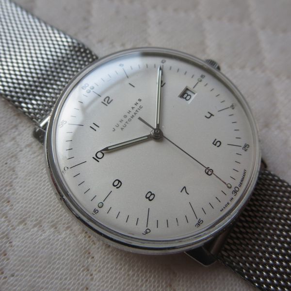 Junghans Max Bill Automatic Watch Black 38mm 27.4700 made in Germany w ...