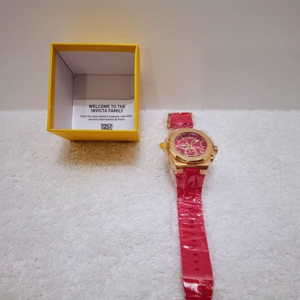 Invicta Mens Reserve Akula Red Dial Chronograph Quartz Swiss Made Watch ...
