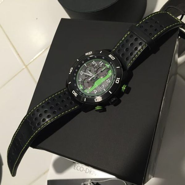 Citizen Eco-Drive Primo Chronograph Green CA0467-20H | WatchCharts ...