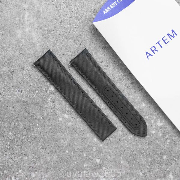 [wts] 20mm Artem Black Sailcloth Loopless Deployant Strap Brand New