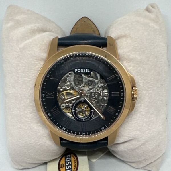 Orologio automatico uomo Fossil Grant ME3054 cinturino pelle blu ...