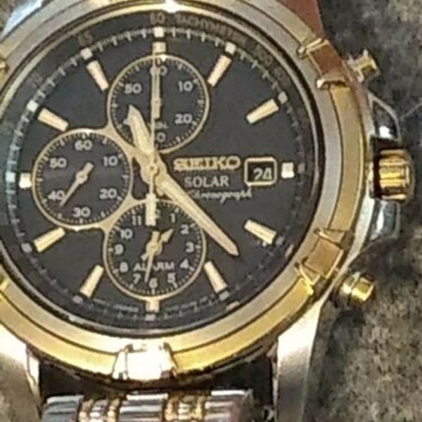 Vintage SEIKO SOLAR CHRONOGRAPH 100m - Mod. V172-0AJ0 - Black Dial Men's Watch | WatchCharts ...