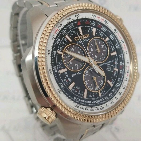 Citizen Eco-Drive BL5406-56F Men's 48mm Chronograph Perpetual Calendar ...