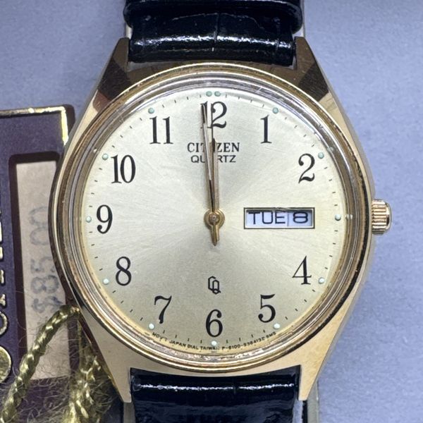 Citizen Day Date Men’s Watch In Original Box Black Buckle Band Gold ...