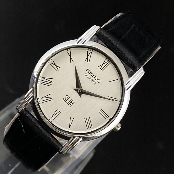 Seiko Slim Quartz Beautiful Silver Dial Men's Japan Made Wrist Watch ...