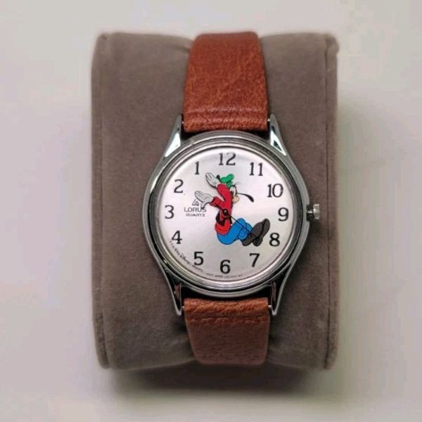 Vintage DISNEY GOOFY BACKWARDS Watch Lorus by Seiko Leather Band - New ...