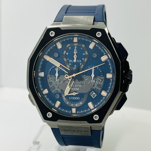 Bulova Precisionist Series X Chronograph Men's Blue Dial 46mm Watch ...
