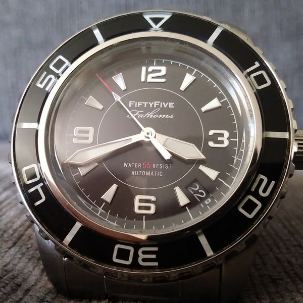 Fifty Five 55 Fathoms Mod Modern Dial - Seiko SNZH55 - Black and Silver ...