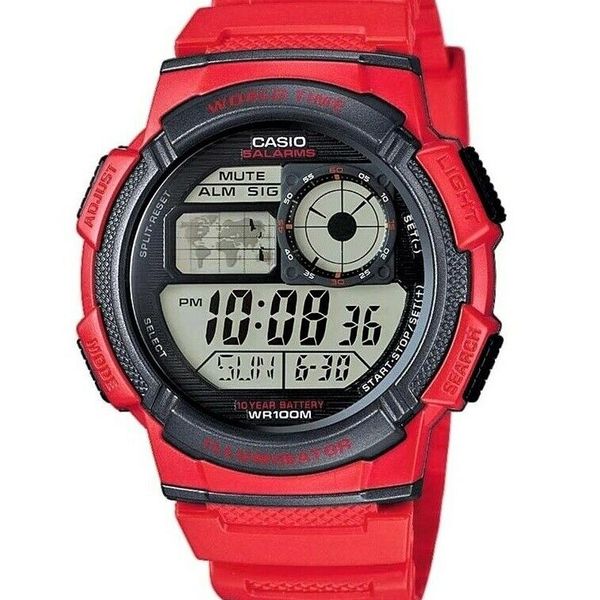 Casio ae-1000w-4a digital clock-world time alarms - 5 - 10 bar ...