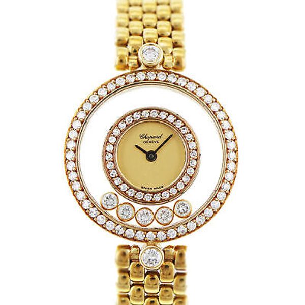Chopard Happy Diamonds 20/3957 24mm 18K Yellow Gold Quartz | WatchCharts Marketplace