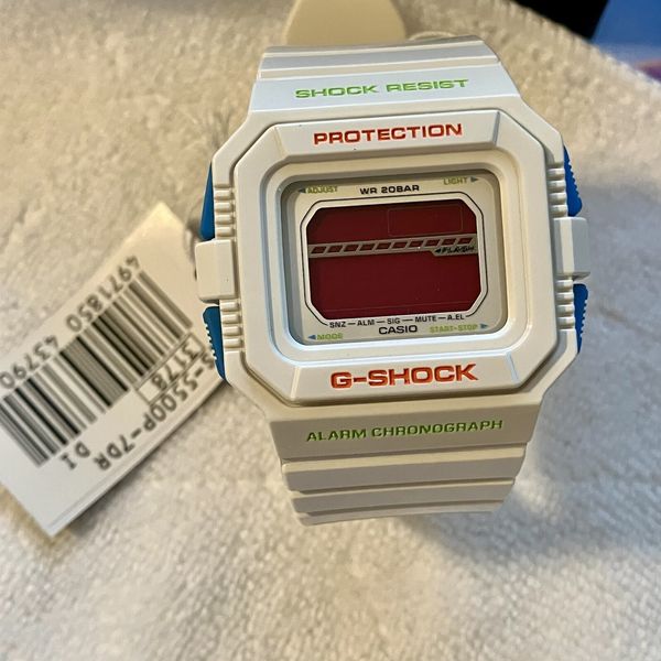 Casio GSHOCK GLS-5500P-7 White Square Precious Heart Digital Watch ...