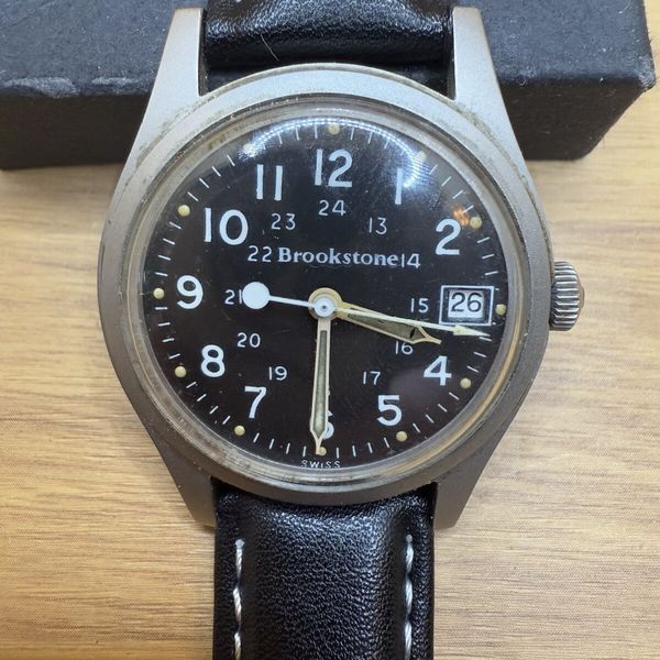 Vintage Hamilton x Brookstone Khaki Quartz Watch Date Dial - Very Rare ...