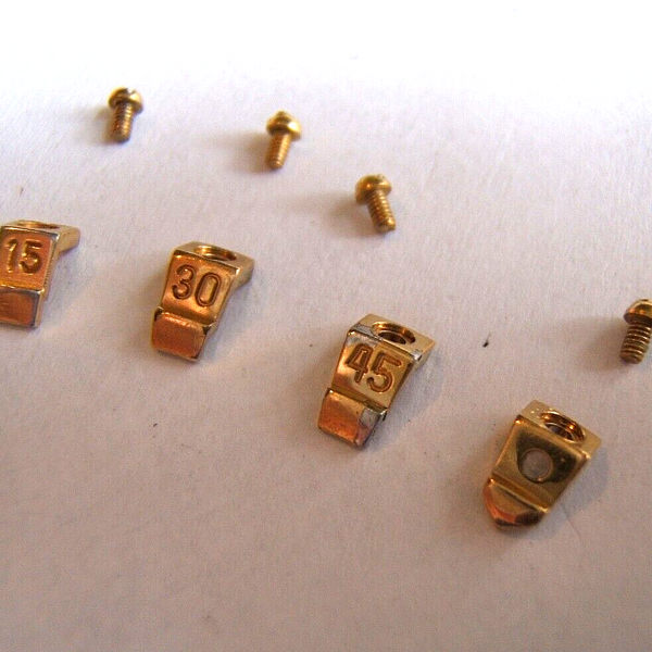 BREITLING 18K GOLD QUARTER HOUR RIDERS TAB BEZEL MARKERS 15 30 45 OR 60 ...